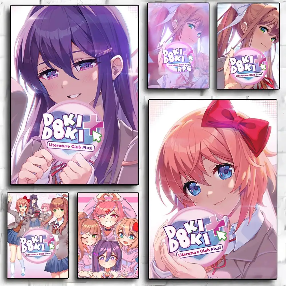 Anime Game DDLC D-Doki Poster Room Decor Waterproof Sticky For Home Bar ...