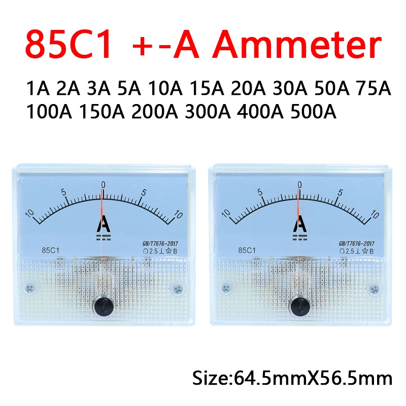 85C1-A-DC-75mv-Amperemeter-Gauge-Analog-Panel-AMP-Current-Meter10A-0 ...