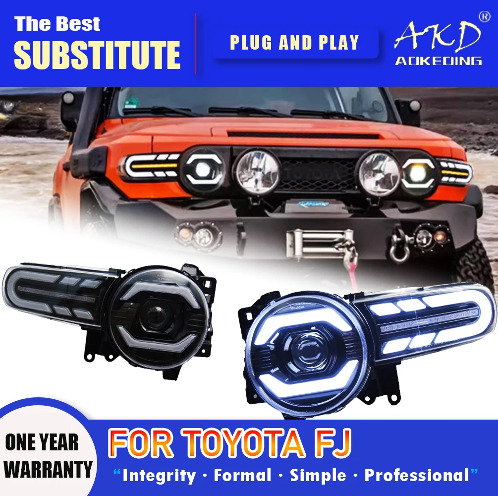 AKD-Head-Lamp-fo-Toyota-FJ-Cruiser-LED-Headlight-2007-2020-Headlights ...