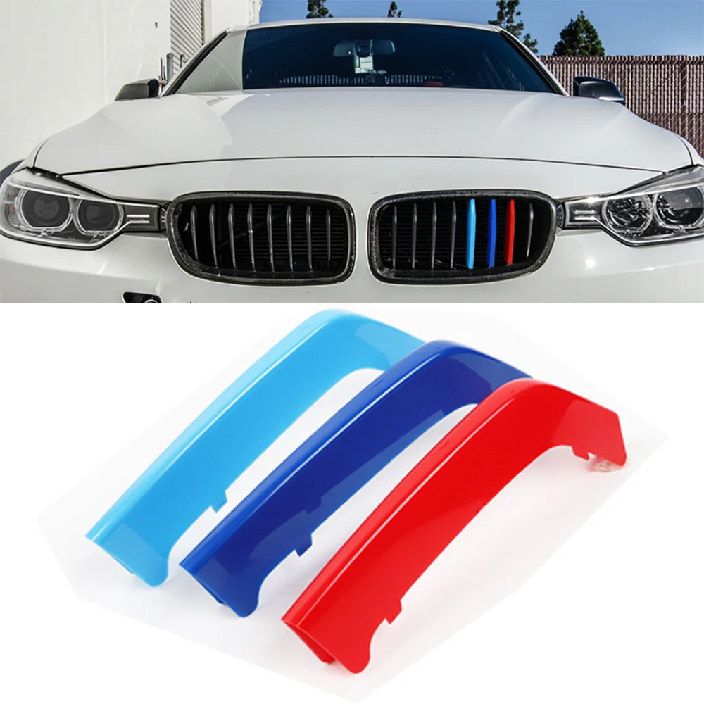 3 Colors Car Front Grille Trim Strips Cover for BMW 3 series F30 2013 ...