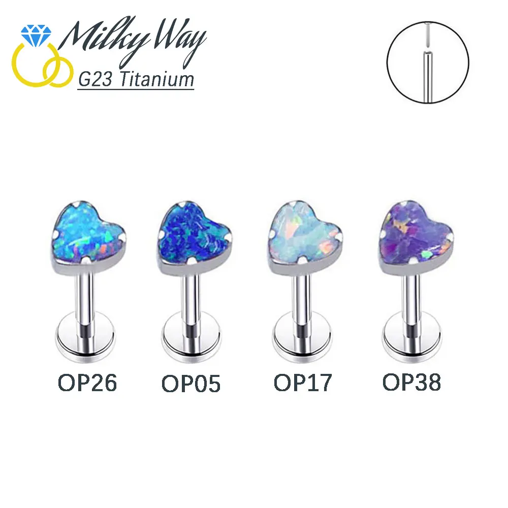 Push-Pin-Jewelry-G23-Titanium-Labret-Nose-Stud-Heart-Opal-Threadless-Tragus-Earring-Fashion ...