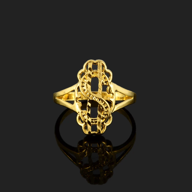 New Simple Fashion Design Gold Finger Rings For Women Anle 24k Gold ...
