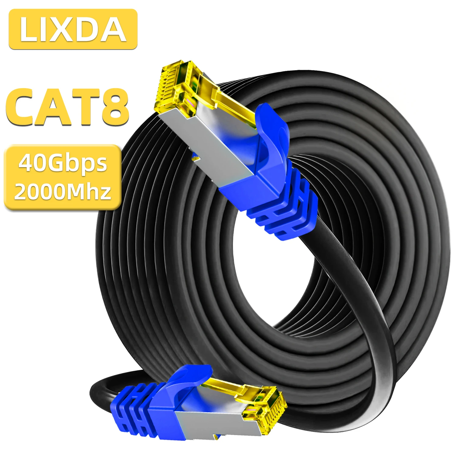 LIXDA-Cable-Ethernet-CAT8-de-alta-velocidad-conector-Lan-RJ45-de-40Gbps ...