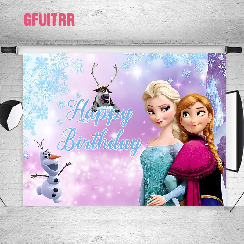 Disney-Frozen-Photography-Backdrop-Child-Birthday-Photo-Backdrop-Anna ...