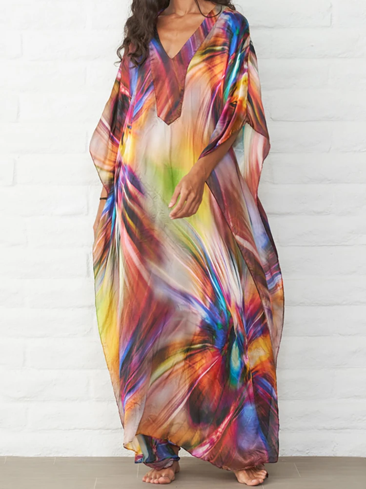 Cover-up-Beach-Kaftan-Maxi-Dress-Loose-Beachwear-Bikini-Cover-Up-Tunic ...