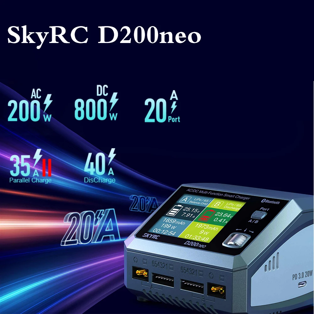 SkyRC D200neo 충전기 SK 100196 800w Lipo 배터리 밸런스 충전기 BD350 방전기 AC/DC 다기능 ...