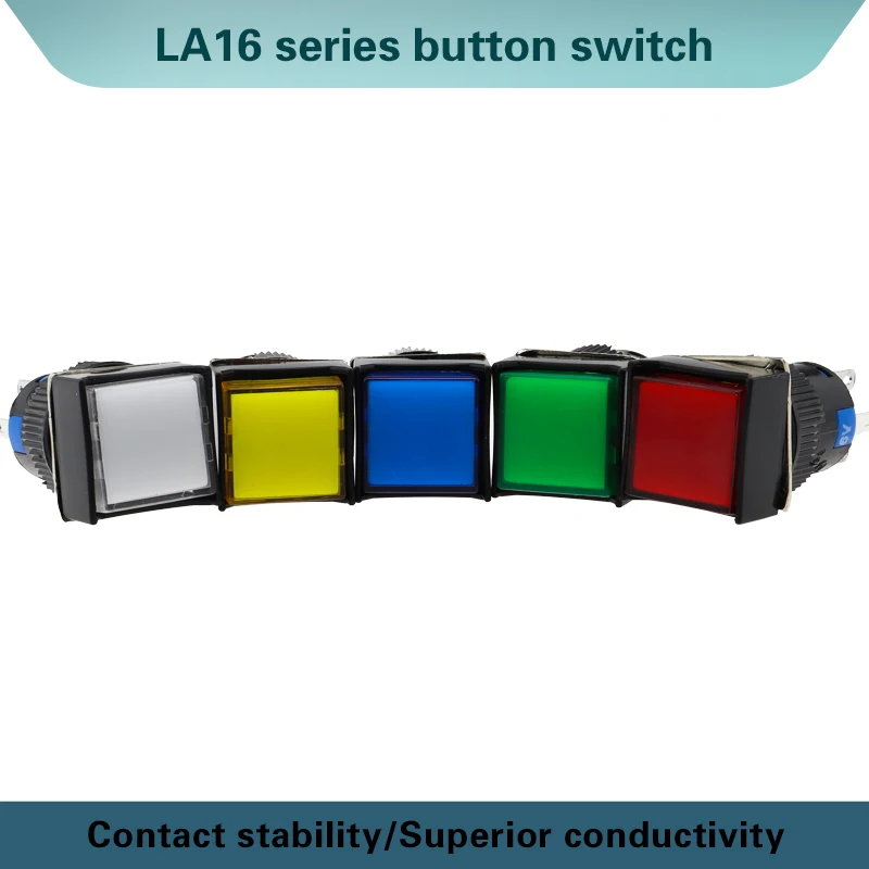 LA16-series-button-switch-with-indicator-light-5-8-pin-square-lock ...