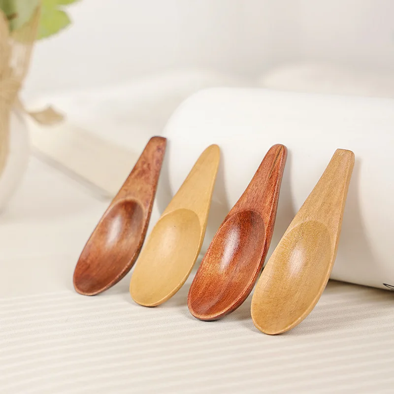 5PC-Natural-Wooden-Handmade-Polished-Short-Handle-Specialty-Spoons-Tea ...