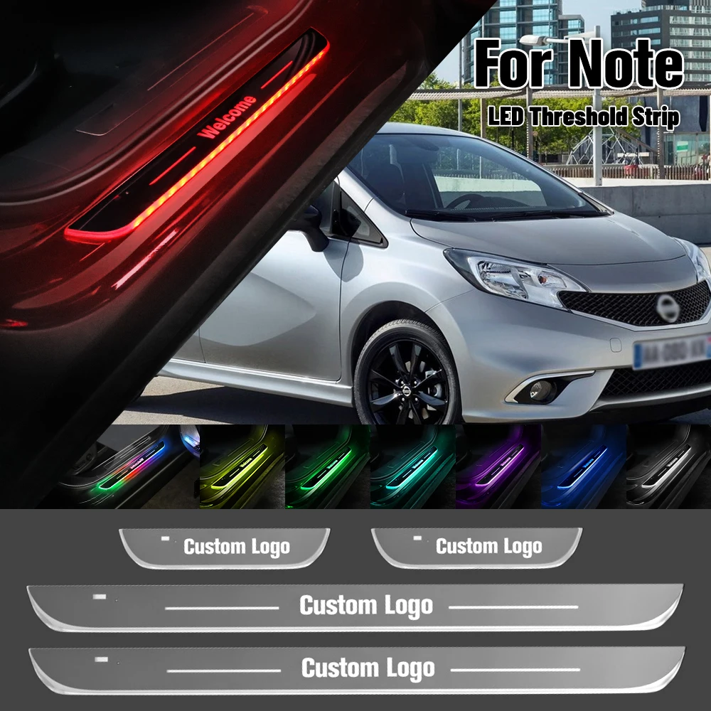 For-Nissan-Note-E11-E12-2006-2019-Car-Door-Sill-Light-Customized-Logo ...