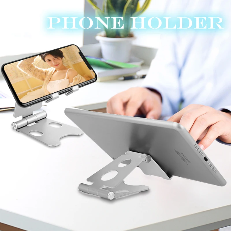 Foldable-Tablet-Holder-with-Charging-Hole-Thickened-Aluminum-Alloy ...