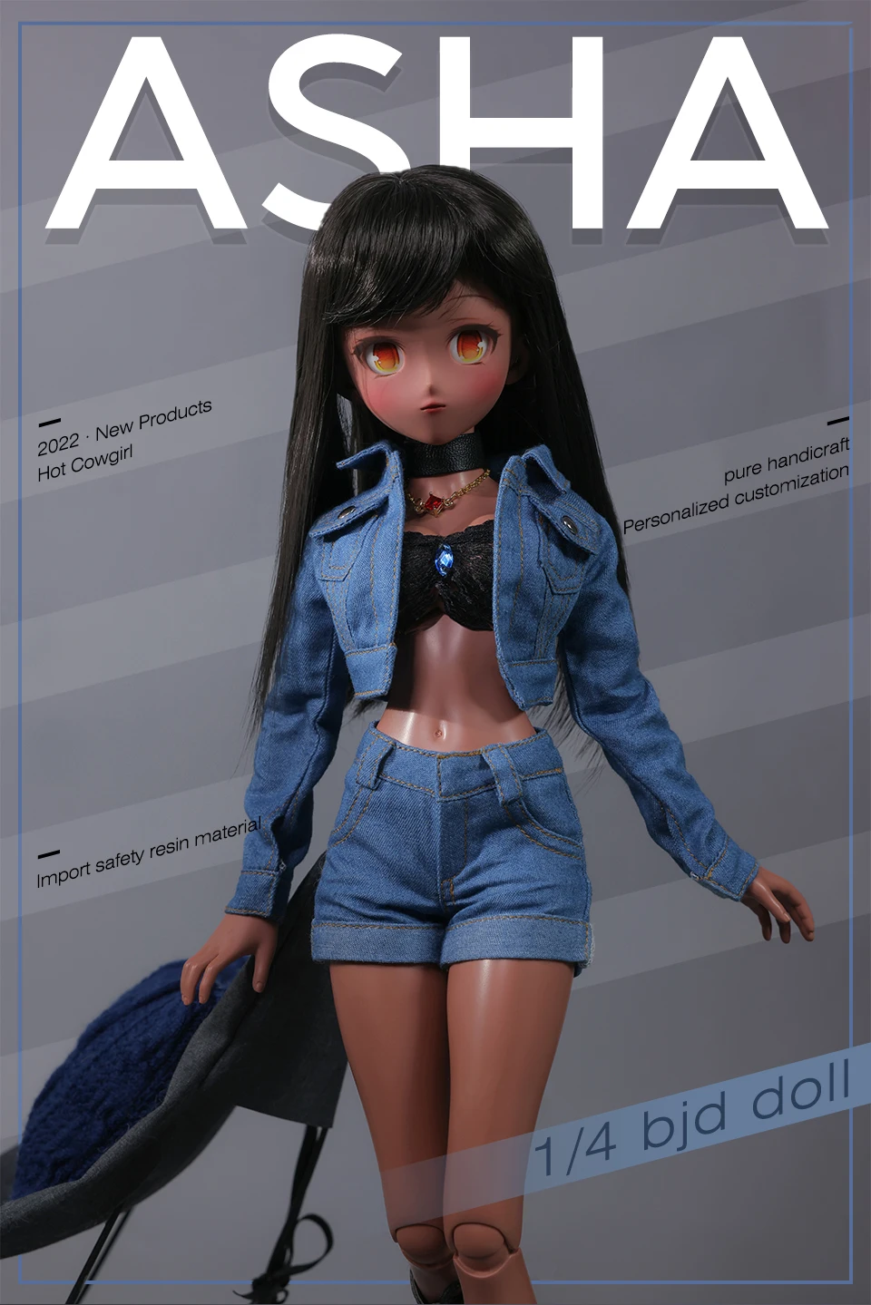 BJD Doll 1/4 Asha Tank Skin New Release Active Line Girl E Bust Girl ...