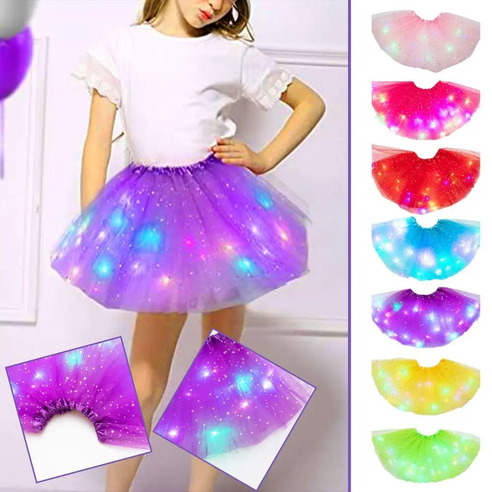 LED-Skirt-Neon-Light-Up-Tutus-Glow-Tulle-Dance-Skirts-Layered-Party ...