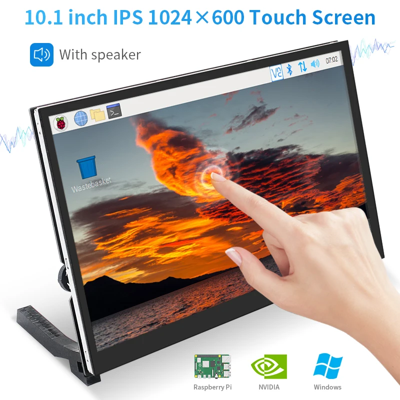 10.1 Inch Raspberry Pi 4B Ips Touch Screen Capacitieve Monitor 1024X600 ...
