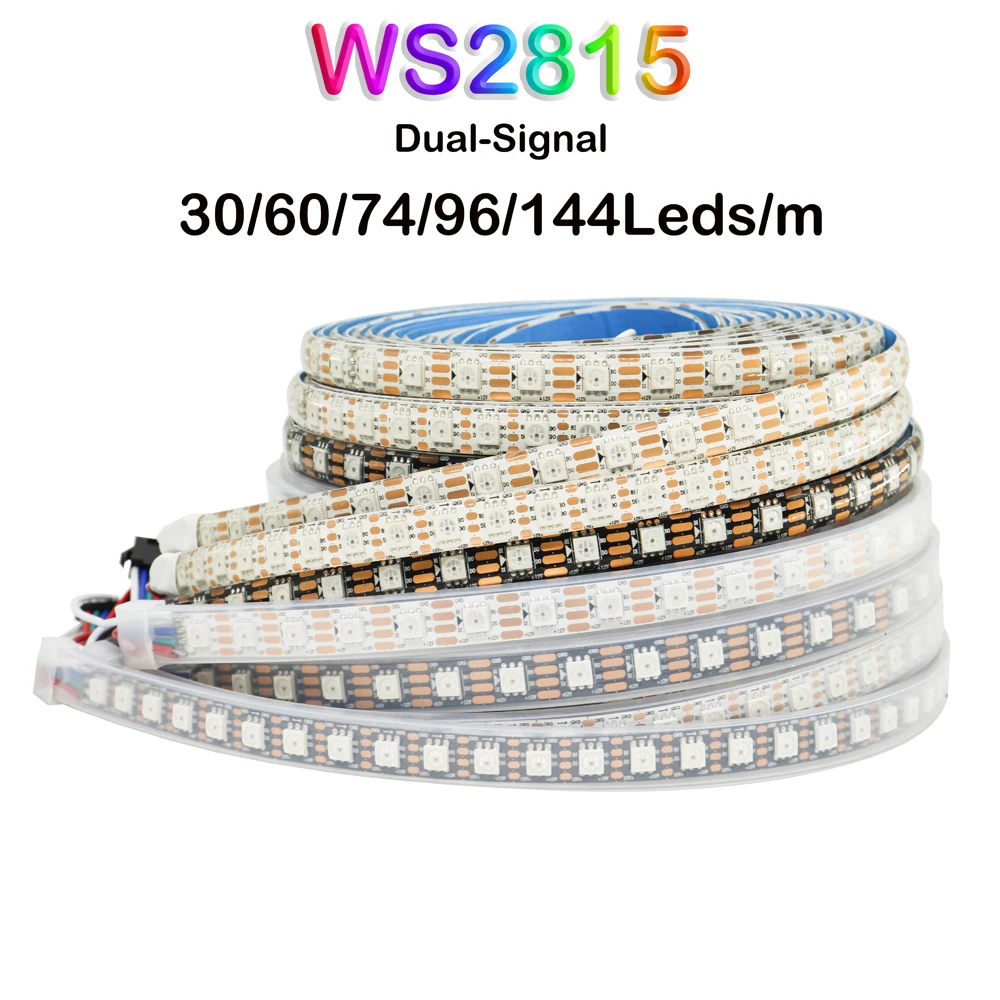 DC12V WS2815 5050SMD RGB LED Strip WS2812B Individually Addressable 30 ...