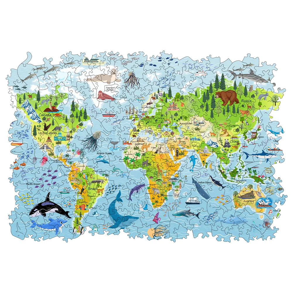 Kids Wooden World Map Puzzle – The Kid Pick
