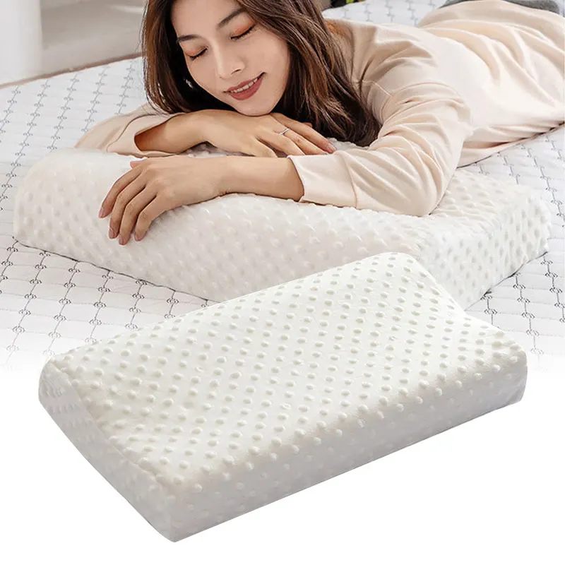 Memory Foam Bedding Pillow 50*30CM Wave Shape Neck Protection Pillow ...