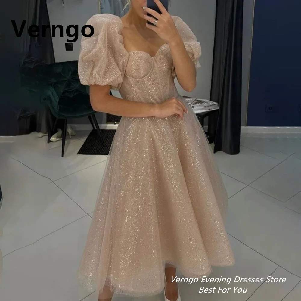 Verngo-Robe-de-Soir-e-Brillante-Paillettes-Manches-Courtes-Bouffantes ...