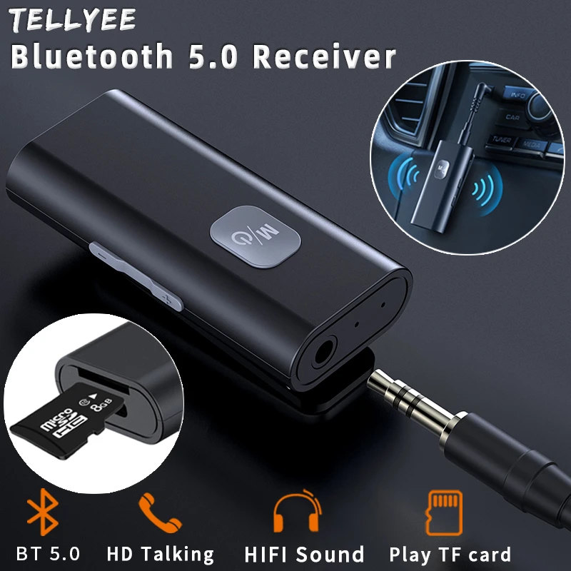 Bluetooth 5.0 Receiver Adapter Wireless Audio Adapter 3.5mm Av/aux Jack ...