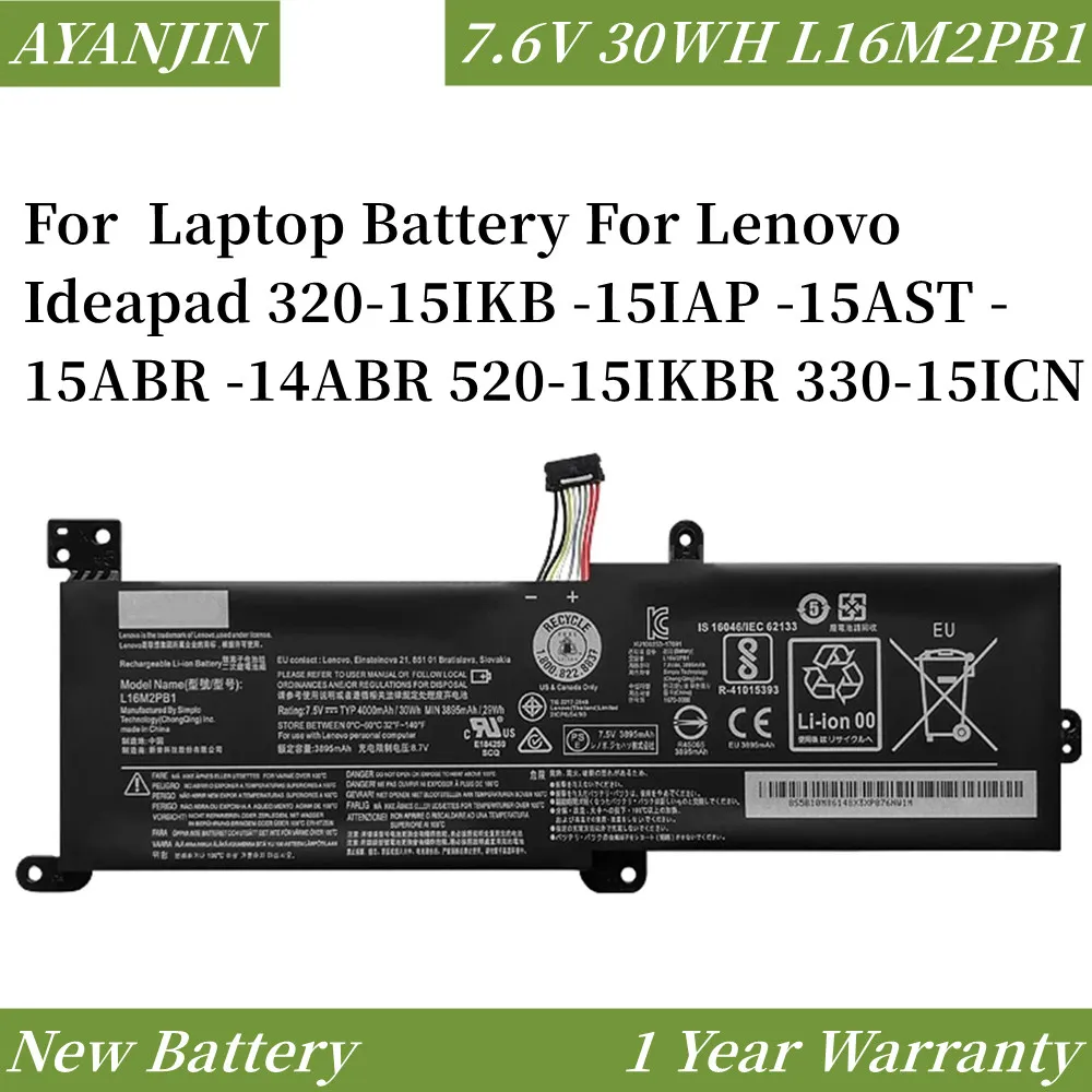 L16C2PB2-Laptop-Battery-For-Lenovo-IdeaPad-520-15IKB-L16S2PB1-L16L2PB3 ...