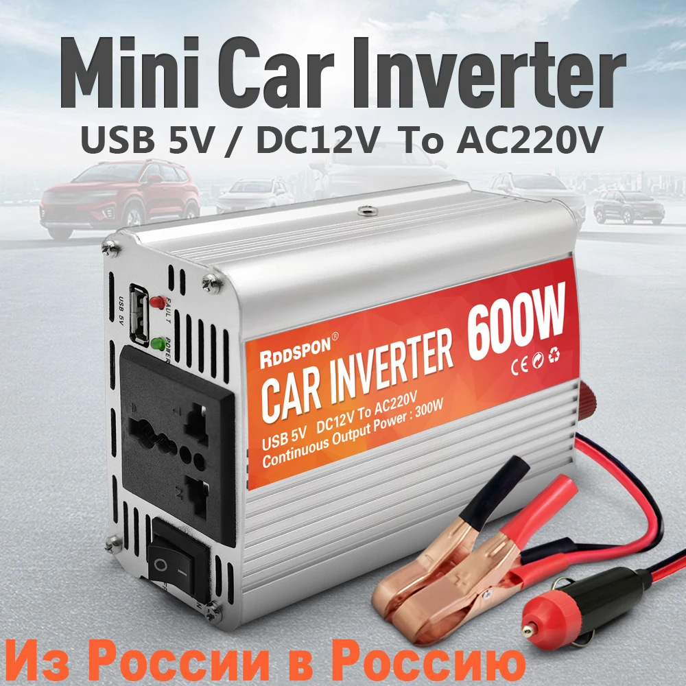 200w 400 600 mini inversor do carro 50hz 60hz onda senoidal dc12v ...