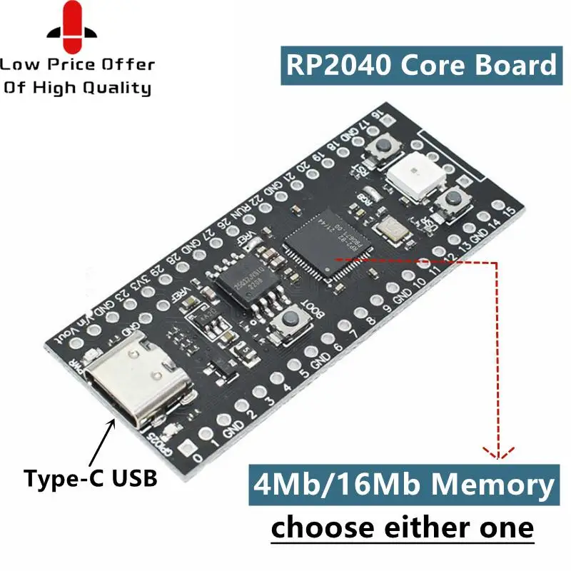Sm Rp2040 Core Board Type C Usb C For Raspberry Core Board 4mb 16mb Rp2 Raspberry