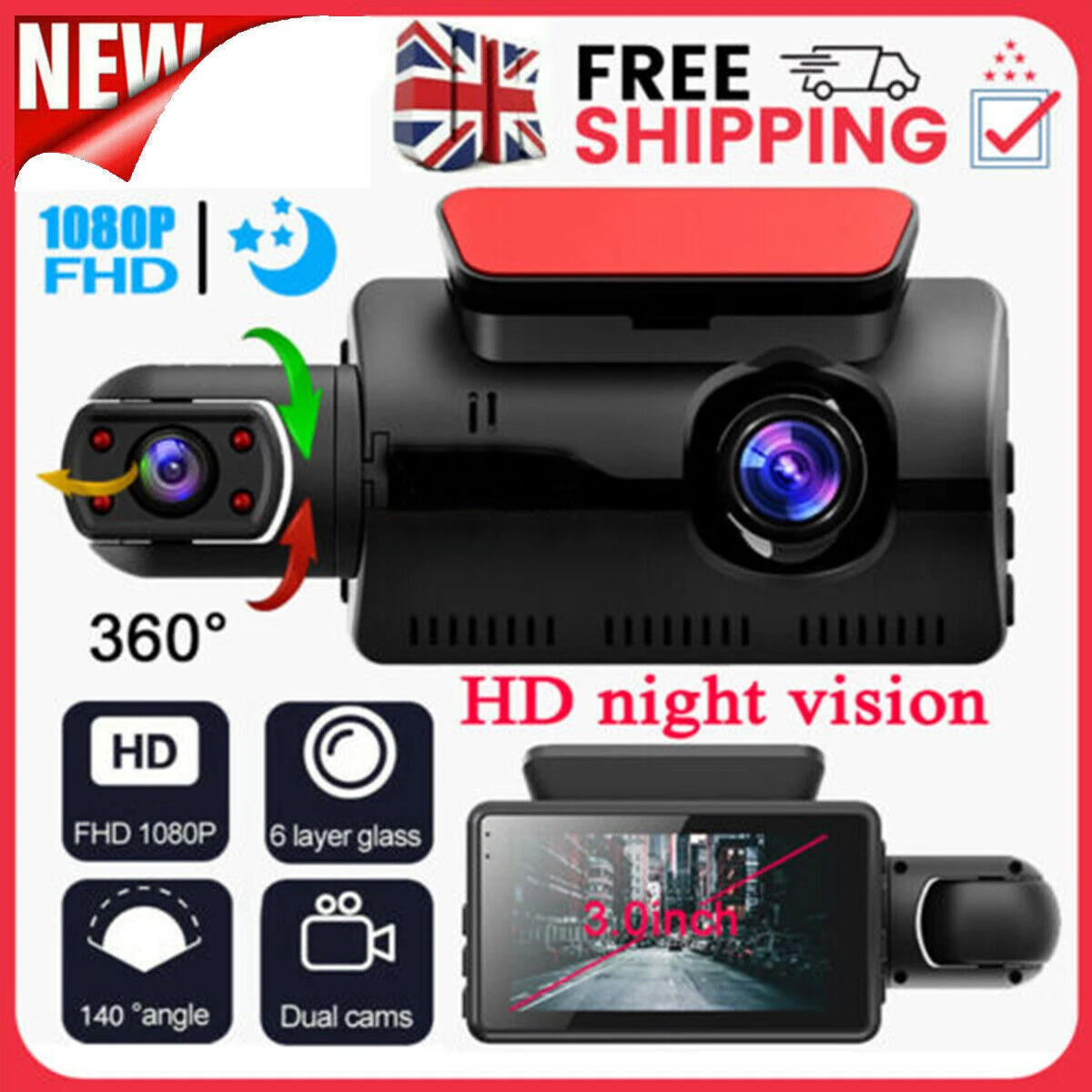 1080P-Dashcam-Dual-Camera-HD-inside-Front-Rear-Camera-2-Lens-Recorder ...