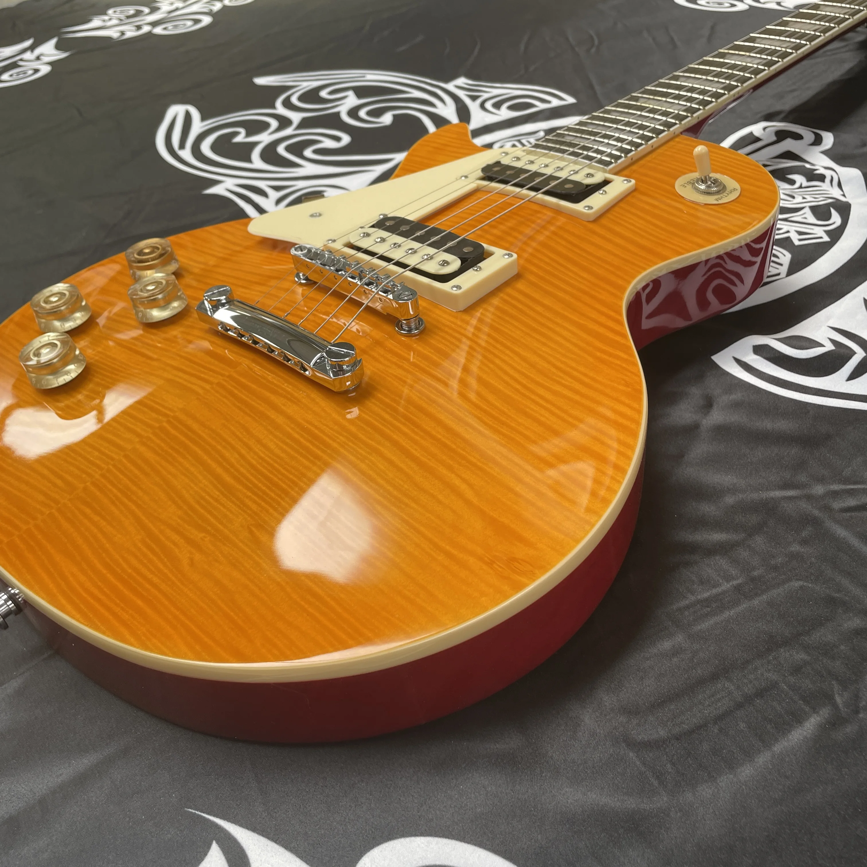 Free-shipping-left-hand-yellow-6-string-electric-guitar-high-gloss ...