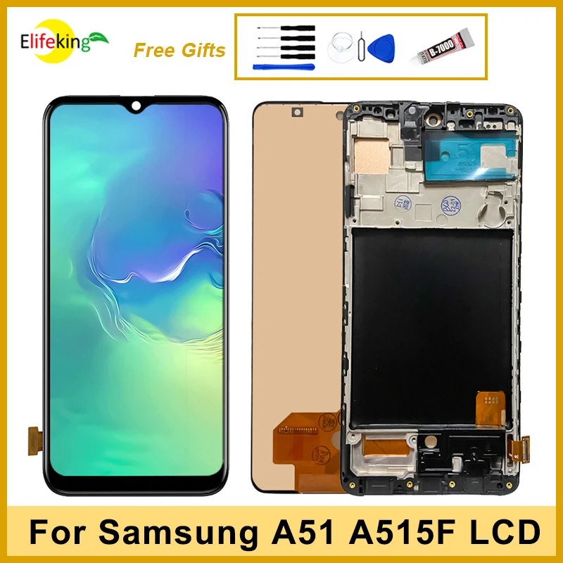 Super AMOLED For Samsung Galaxy A51 A515 Display Touch Screen A515FN/DS A515F Digitizer Assembly ...
