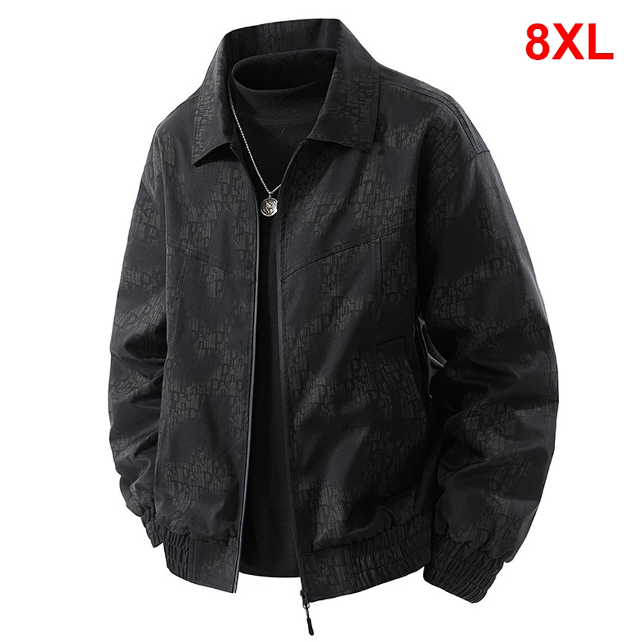 8XL Plus Size Jacket Men Fashion Casual Letter Print Jackets Coat Male ...