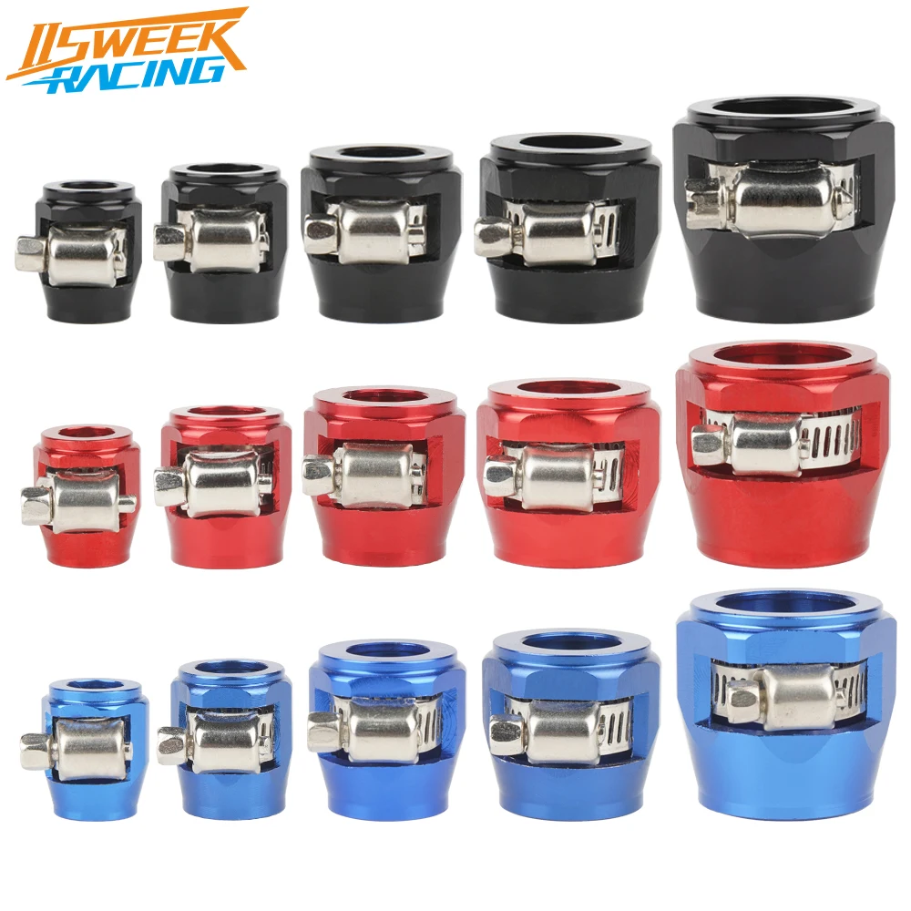 4pcs AN4/6/8/10/12 Hex Car Hose Finisher Flexible Rubber Pipe Clamp ...