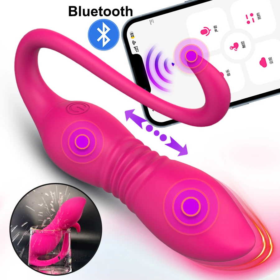 Wireless Bluetooth Telescoping Vibrator for Women Dildo G Spot Clit Stimulator APP Remote ...