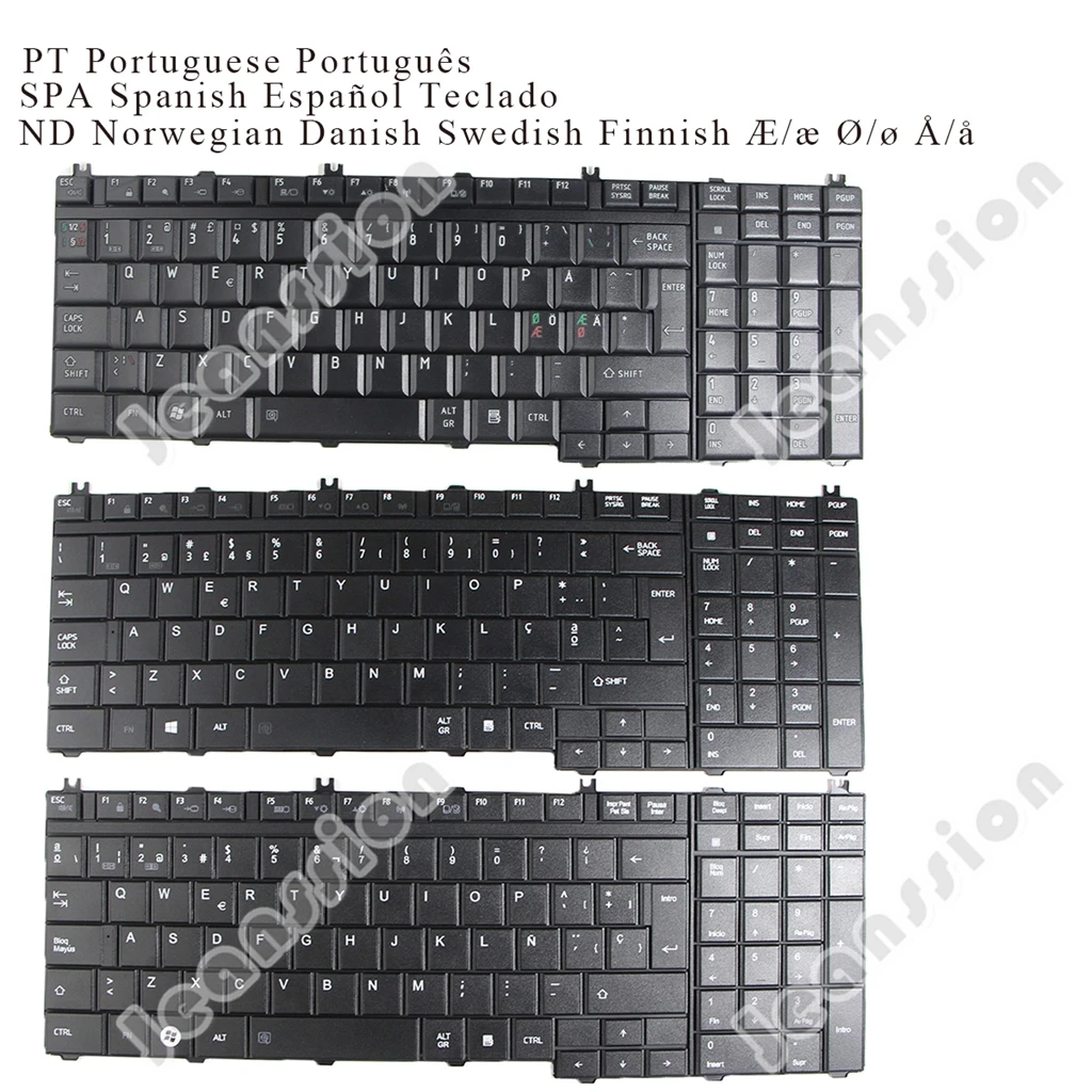 New Spanish Portuguese Nordic Keyboard for TOSHIBA Qosmio X300 X305 ...