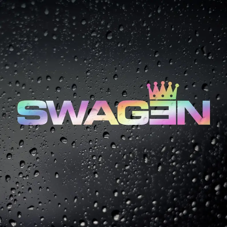 Swagen-Oil-Slick-Chrome-Car-Sticker-Euro-DUB-Laptop-Decal-Campervan ...