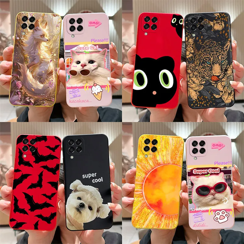 Super-Cute-Cat-Fox-Case-For-Samsung-Galaxy-M33-M53-5G-Cover-Cartoon ...