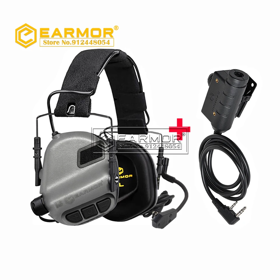 EARMOR M32 MOD4 Tactical Headset & M51 PTT Adapter Set for Baofeng ...