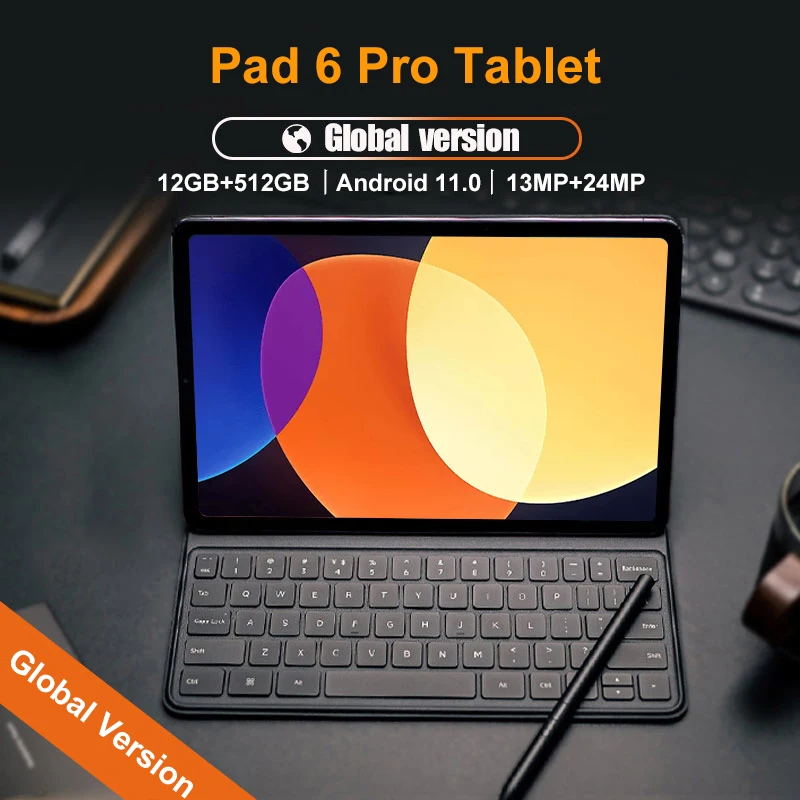 Pad 6 Pro Tablet Android, Versão Global, Snapdragon 870, 10000mAh, 12GB ...