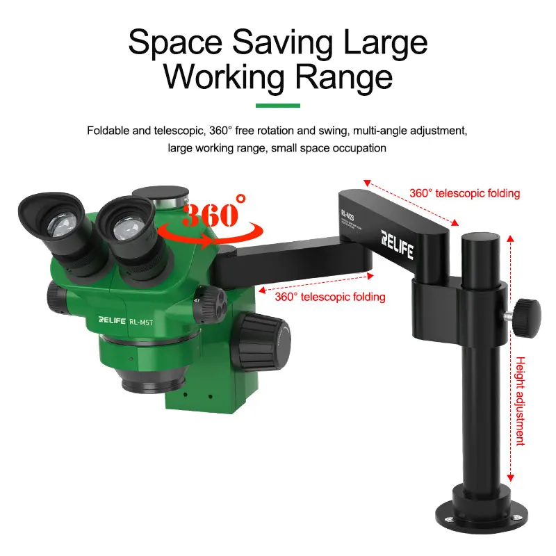 RELIFE-RL-M28-Microscope-Swing-Arm-360-Rotate-Universal-Metal-Bracket ...