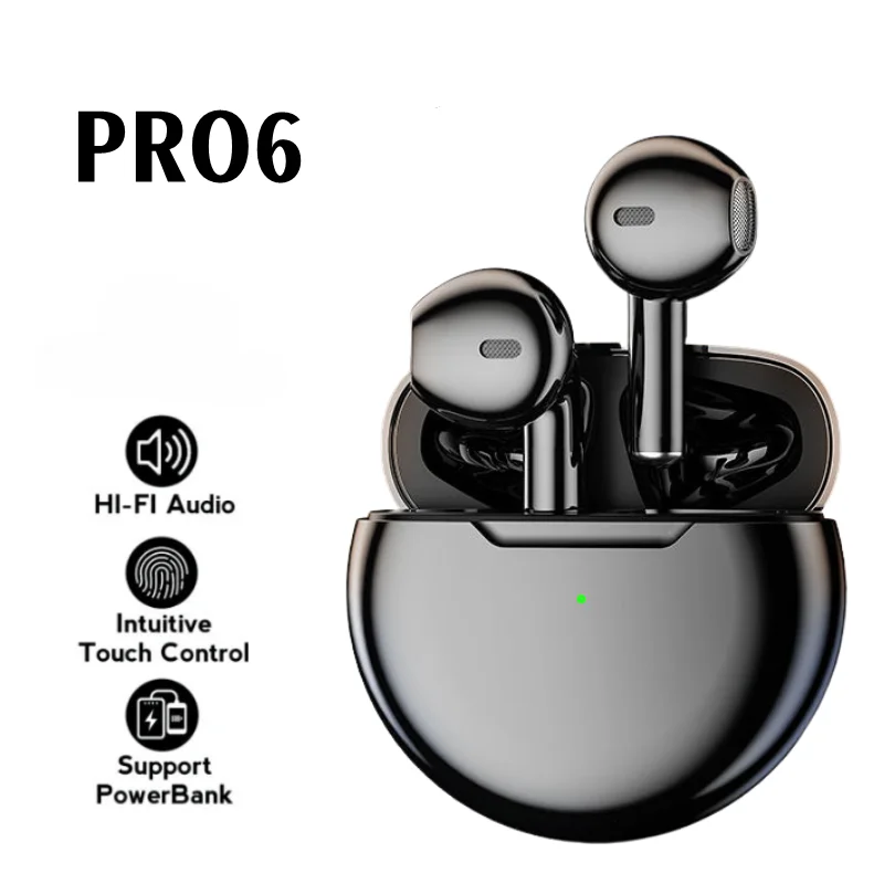 NEW-Pro-6-TWS-Wireless-Headphones-with-Mic-Fone-Bluetooth-Earphones-Sport-Running-Headset-for ...