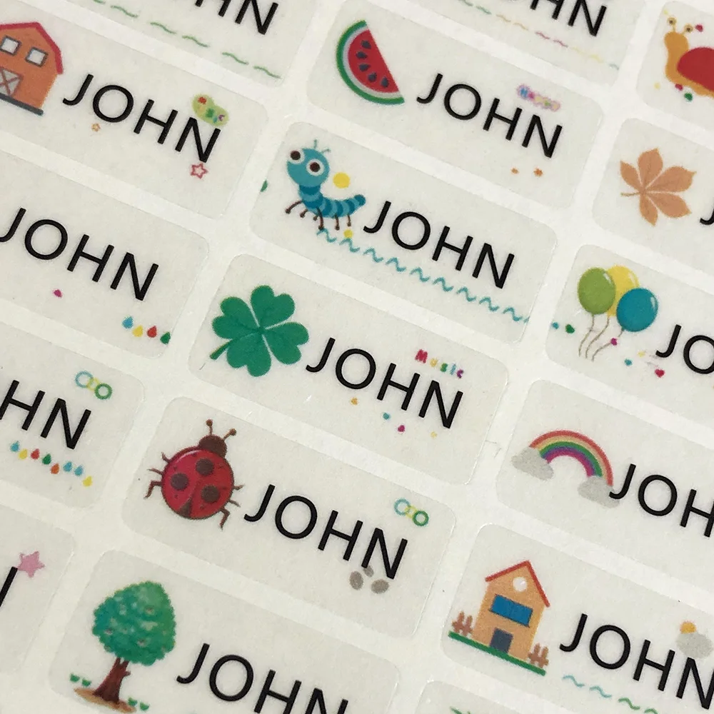 Transparent Name Stickers Water Proof Customize Decals Name Labels Tags ...