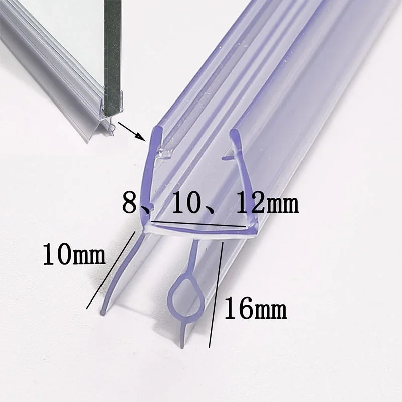 2X50CM Transparent shower sealing strip bath screen door sweep water ...