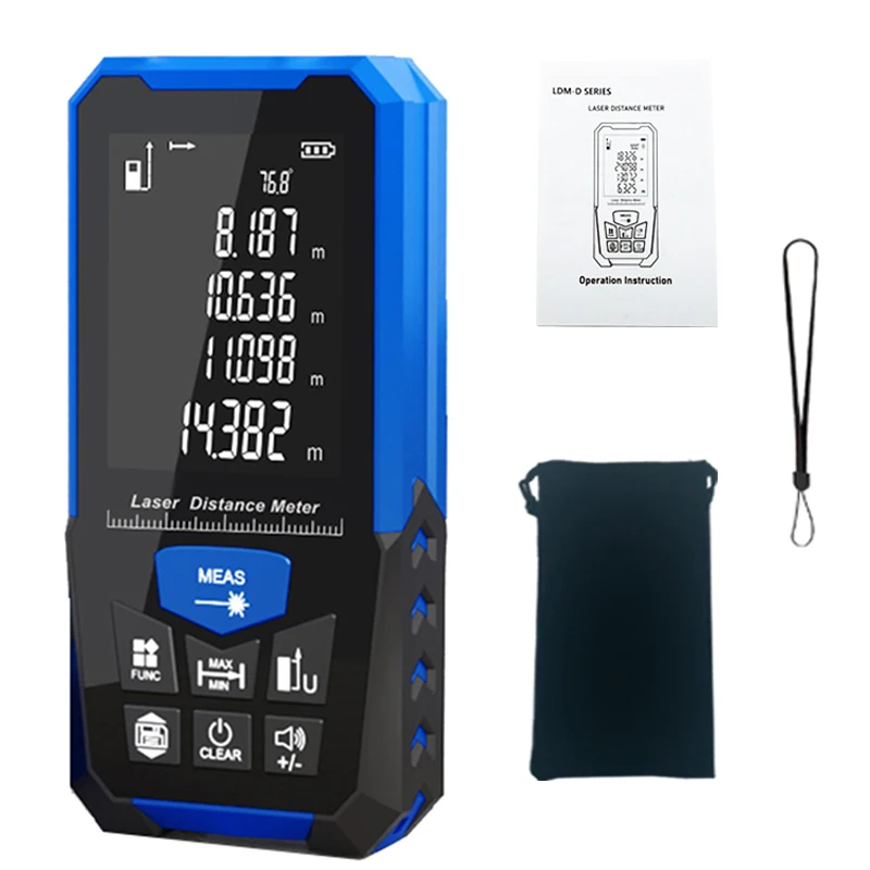 Laser Rangefinder Tape Measure Tool Distance Meter With Angle Function ...