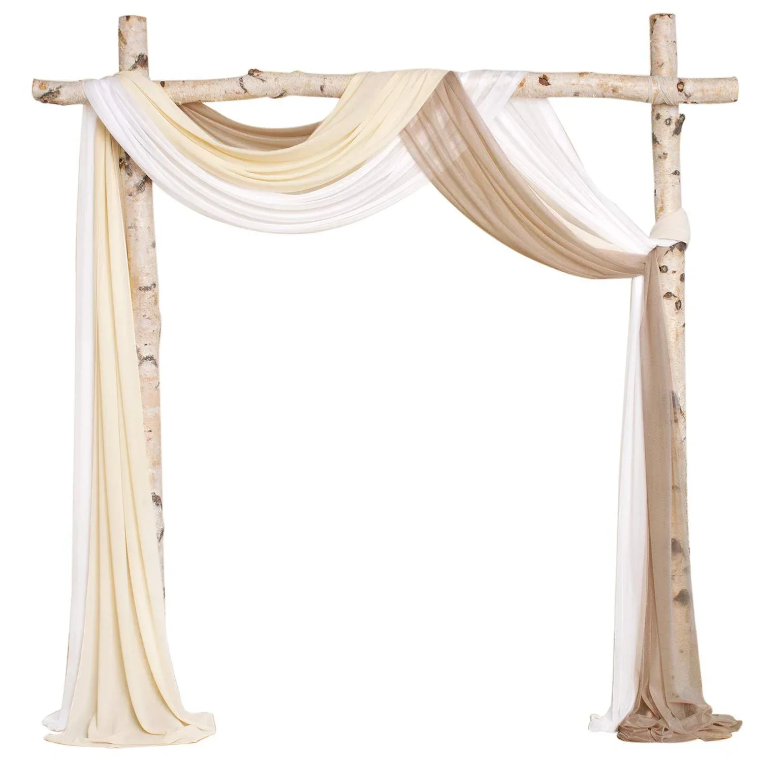 Sheer-Chiffon-Wedding-Arch-Drape-Bege-Tulle-Curtain-Draping-pano-de ...