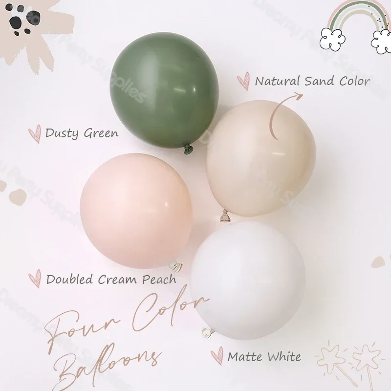 Pastel-Green-Beige-White-Balloons-Set-Birthday-Bride-Party-Christening ...