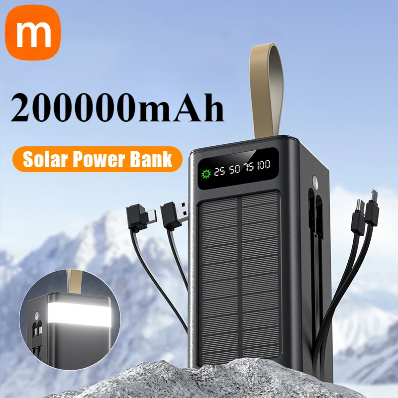 300000mAh-Thick-Solar-Power-Bank-Built-in-Cables-Large-Capacity ...