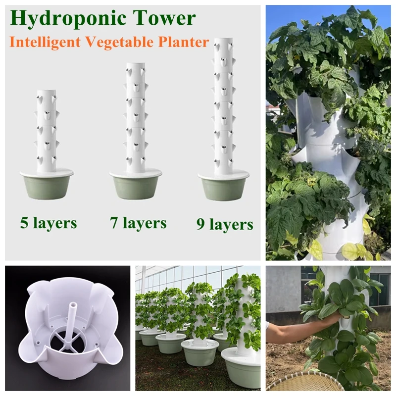 Vegetable Hydroponic Vertical Tower Vertical Planter Tower 65L