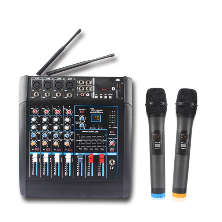 Professional Build in Power Amplifier 4 Channel Audio Mixer With ...