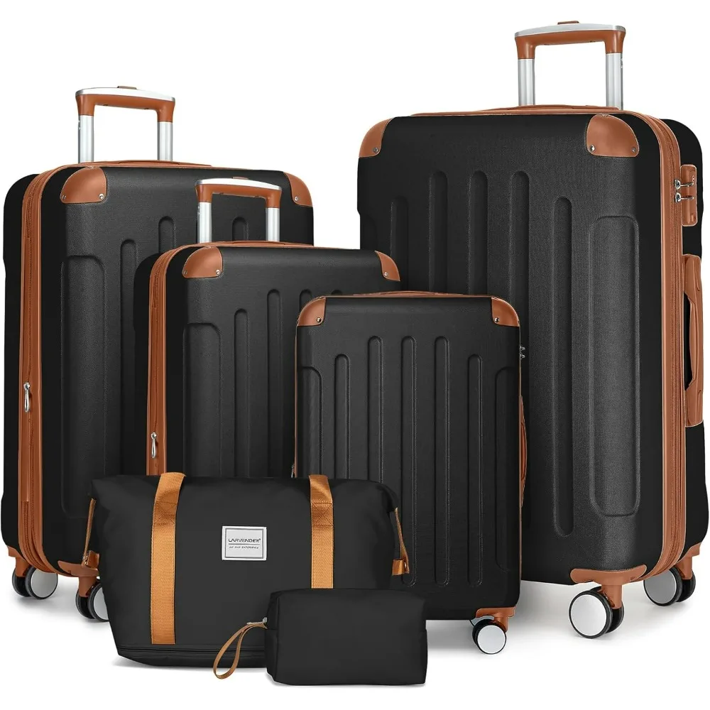 Luggage-Sets-6-Piece-Expandable-Luggage-Set-Clearance-Suitcases-with ...