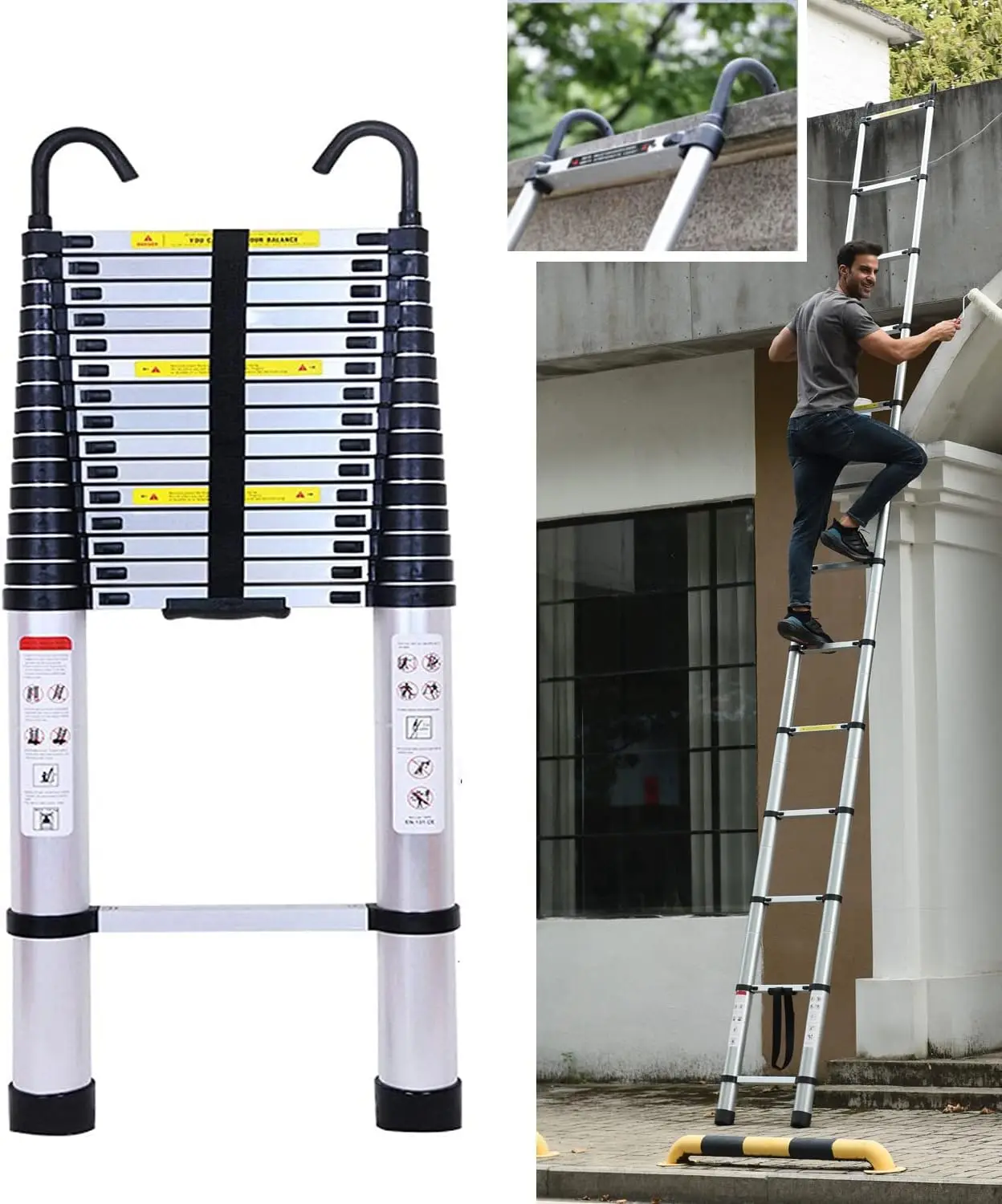 Telescopic-Ladder-6-2m-with-Detachable-Hooks-Extendable-Steps-Folding ...
