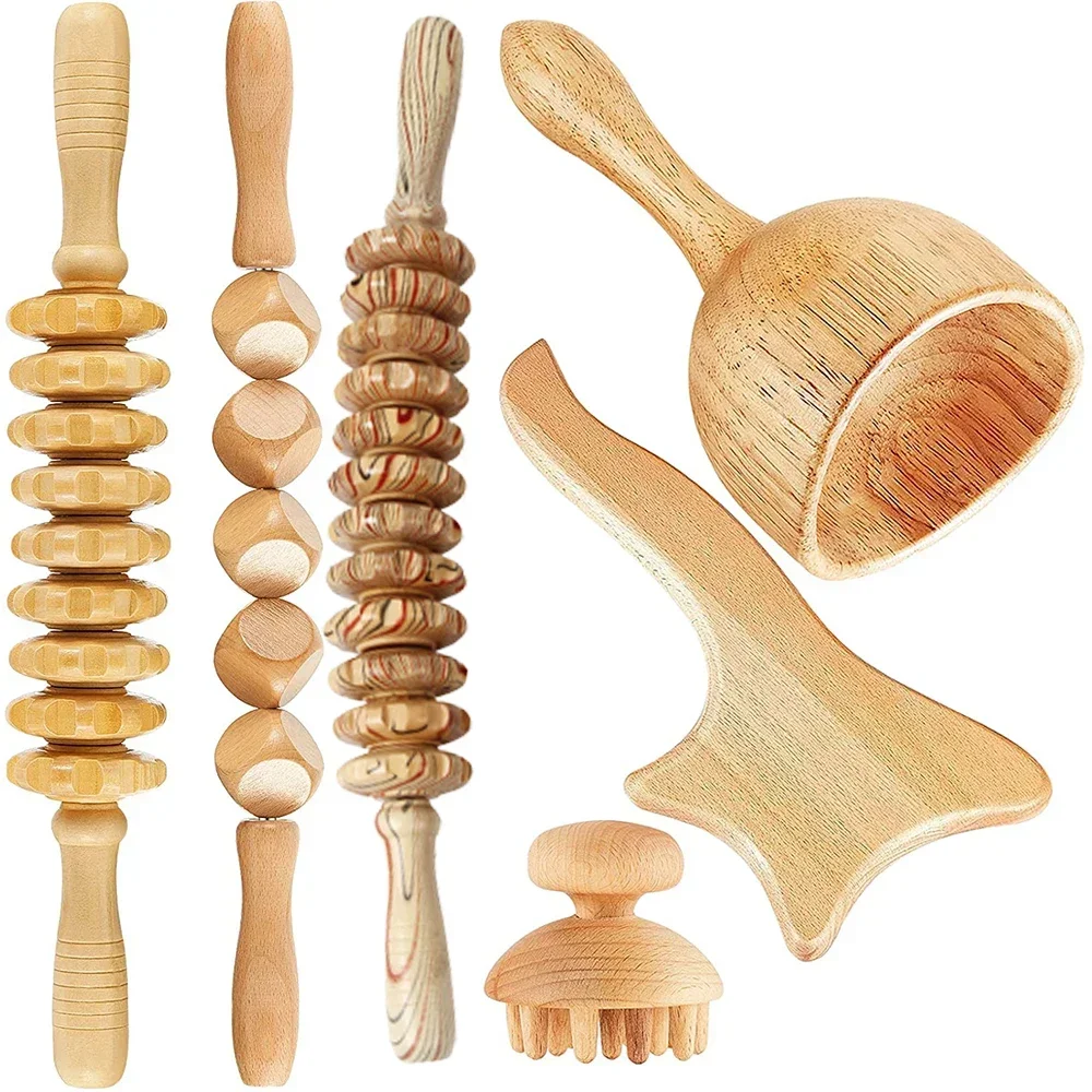 Maderotherapy Kit For Reductive Massage Body Massager Roller Wood ...
