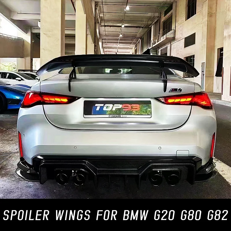 Real-Carbon-Fibe-Rear-Trunk-Lid-Ducktail-Spoiler-Wings-For-BMW-G20-G28 ...